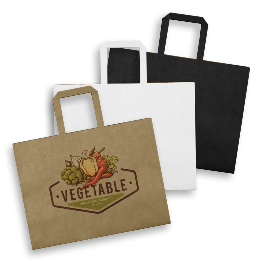 Large Flat Handle Paper Bag Landscape – All Branded Group